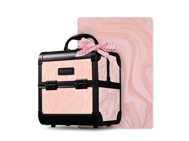 Byootique Makeup Train Case Cosmetic Organizer w/ Mirror Tray Artist Cb Dusk - Pink