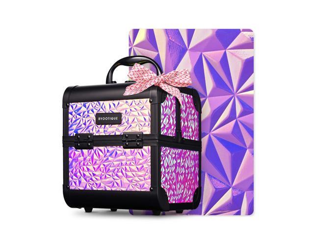 Byootique Makeup Train Case Cosmetic Organizer w/ Mirror Mermaid Pink Artist - Mermaid pink