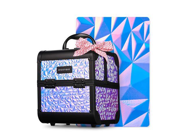 Byootique Makeup Train Case Cosmetic Organizer w/ Mirror Mermaid Purple Artist - Mermaid purple