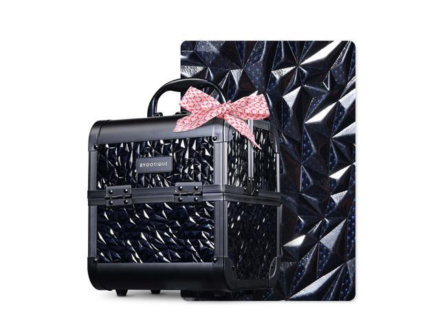 Byootique Makeup Train Case Cosmetic Organizer w/ Mirror Classic Black Artist - Mermaid black
