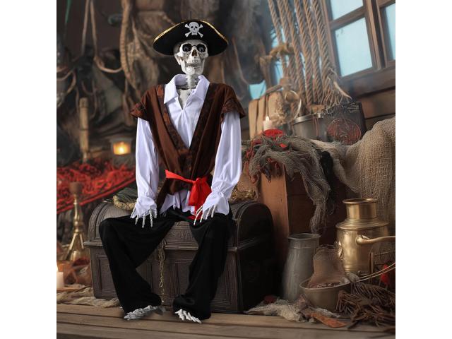 Click here for Yescom 5.4Ft Halloween Pirate Captain Skeleton Lif... prices