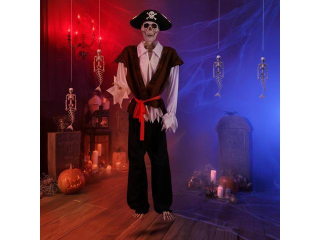 Click here for Yescom 5.4 Ft Pirate Captain Skeleton w/ 4 Pcs Mer... prices