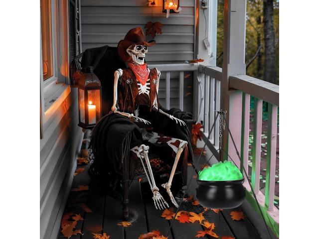 Click here for Yescom 5.4 Ft Life Size Cowboy Skeleton with Witch... prices