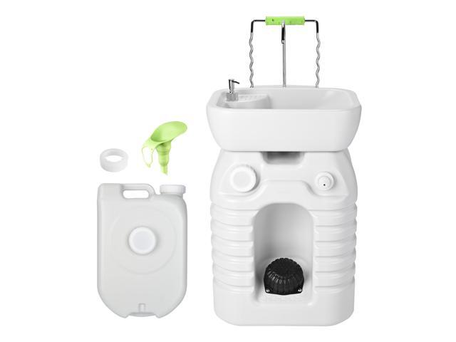 Yescom 45L Portable Camping Sink with Soap Dispenser & Towel Holder with Pump Safe Mobile Sink for Rv Travel Outdoor - Natrual