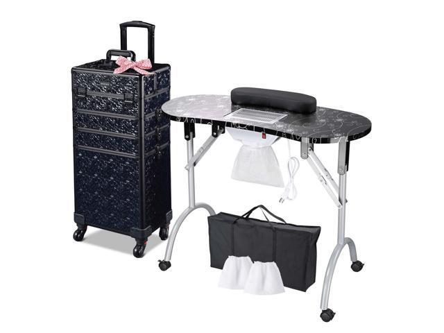 Click here for Byootique Folding Manicure Nail Table 4in1 Rolling... prices