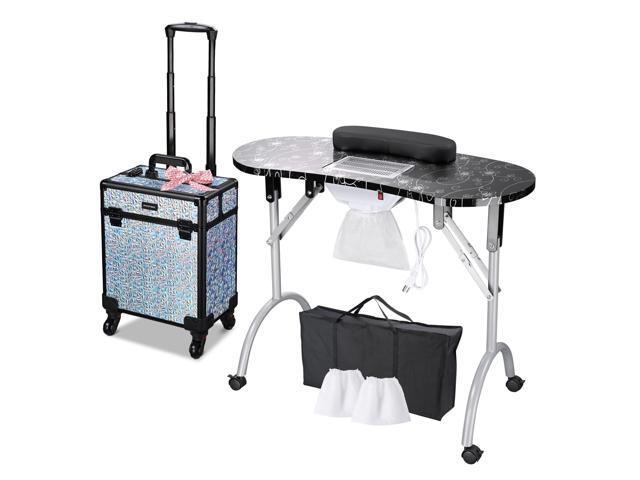 Click here for Byootique Manicure Table Nail Desk & Rolling Makeu... prices