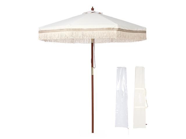 Click here for LAGarden 7 Patio Beige Umbrella with Tassels UPF50... prices