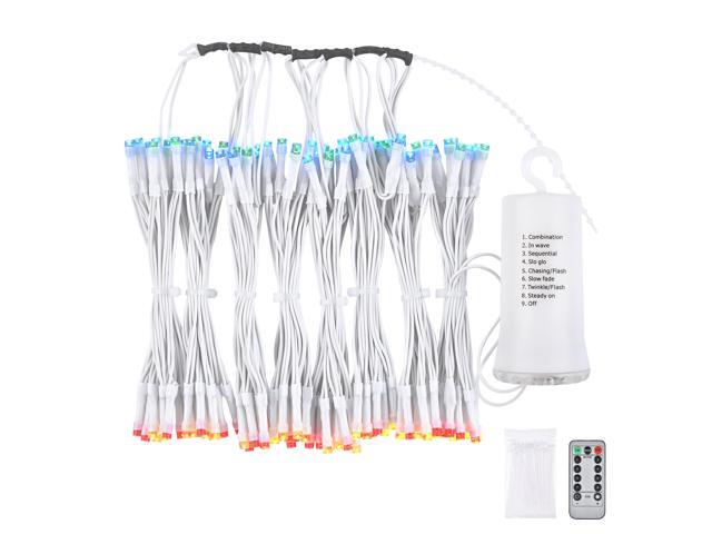 Yescom Patio Umbrella Solar String Light with Remote Control Timer Fit 8-Rib 8/9/10 Ft Outdoor Shade 128 Rgb Led 8 Mode - Natrual