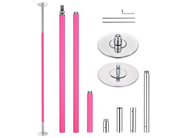 Yescom 10.9 Ft Static Spinning Dancing Pole Kit 45mm Silicone Party Club Exercise Pink - Natrual