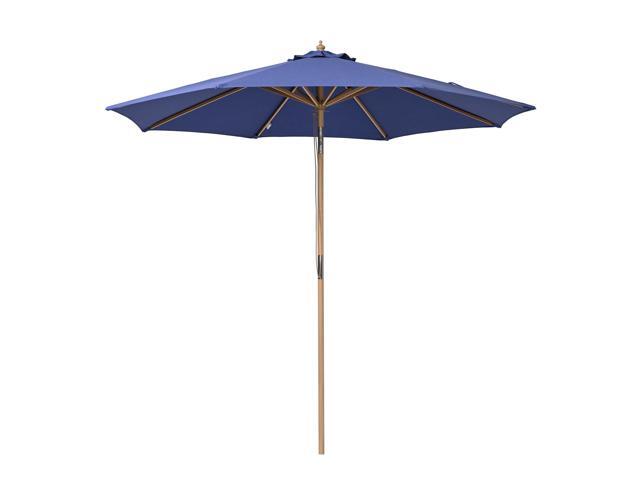 LAGarden 9Ft Patio Boho Market Patio Umbrella 260GSM Acrylic Fabric 5-Year-Non-Fading Resort Outdoor Market Hyacinth Blue - Hyacinth blue