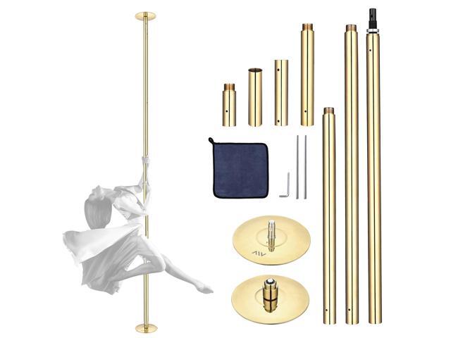 Yescom 11 Ft Spinning Static Dancing Pole Kit w/ Extensions Fitness Dance Exercise Gold - Natrual