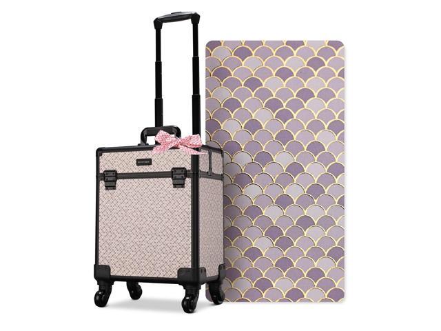 Byootique Rolling Makeup Train Case Cosmetology Organizer Box Art Deco Graphite - Ad grgy
