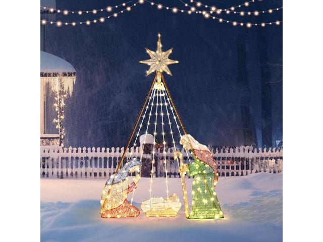 Click here for Yescom 6Ft Lighted Christmas Nativity Scene Decora... prices