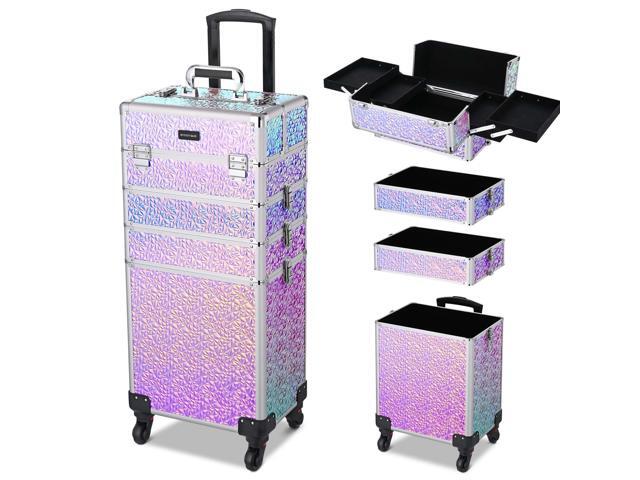 Click here for Byootique Rolling Makeup Train Case 4in1 Cosmetic... prices