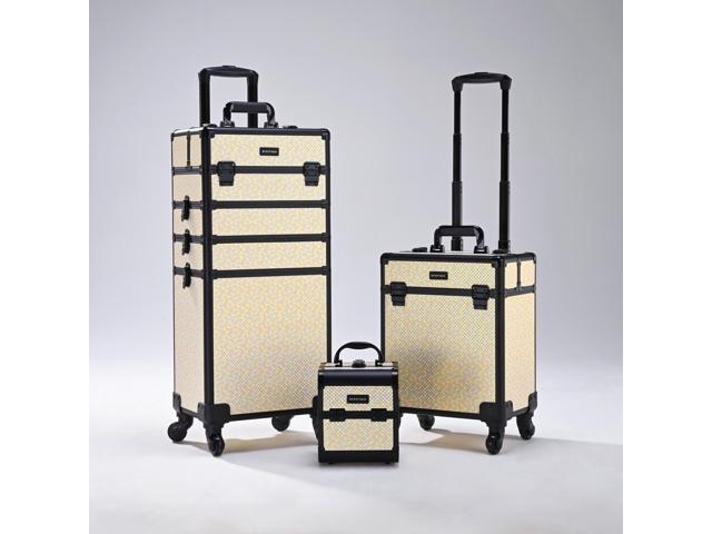 Click here for BYOOTIQUE Rolling Makeup Train Case on Wheels 3-Pi... prices