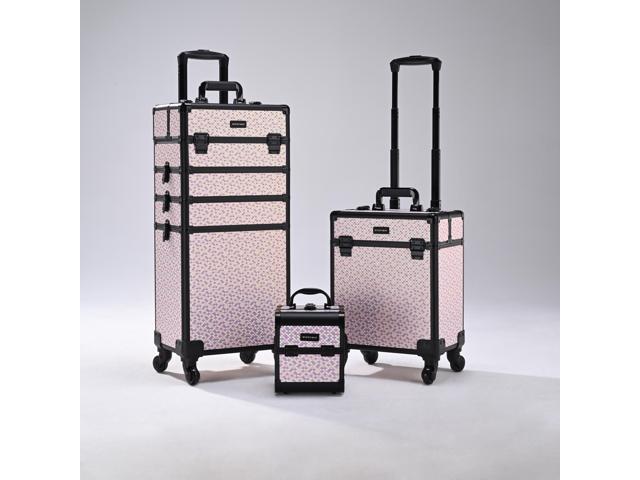 Click here for BYOOTIQUE Rolling Makeup Train Case on Wheels 3-Pi... prices