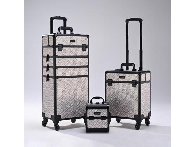 Click here for BYOOTIQUE Rolling Makeup Train Case on Wheels 3-Pi... prices
