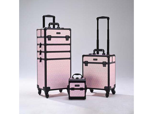 Click here for BYOOTIQUE Rolling Makeup Train Case on Wheels 3-Pi... prices