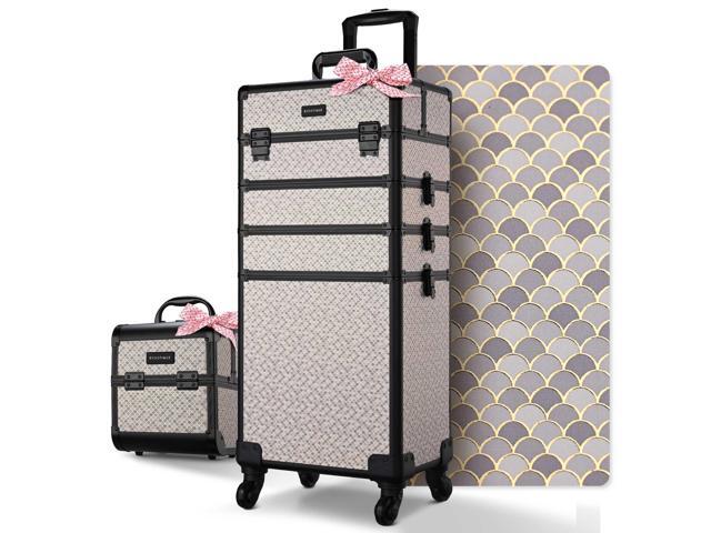 Click here for BYOOTIQUE Makeup Train Case Trolley w/ Cube Case C... prices