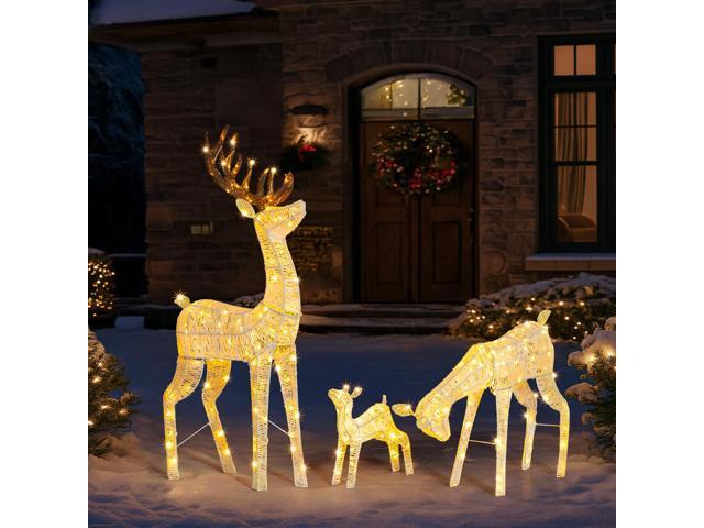 Click here for Yescom 3-Piece Pre-lit Lighted Christmas Reindeer... prices