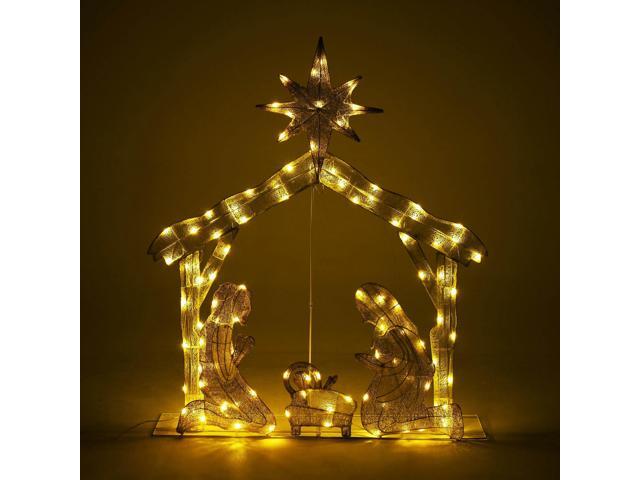Click here for Yescom Holy Family 4Ft Lighted Christmas Manger Na... prices