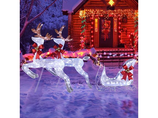 Click here for Yescom 3-Piece Pre-lit Lighted Christmas 2 Reindee... prices
