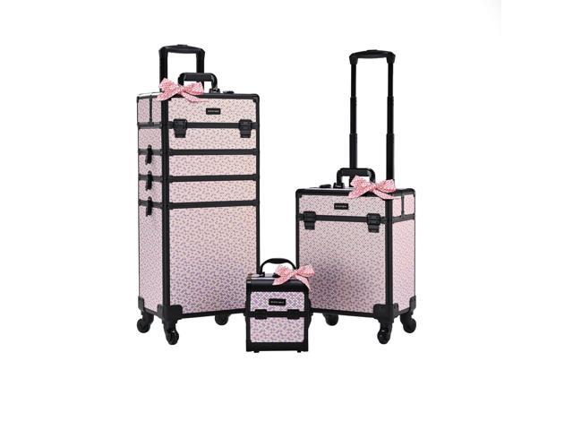 Click here for BYOOTIQUE Rolling Makeup Train Case on Wheels 3-Pi... prices