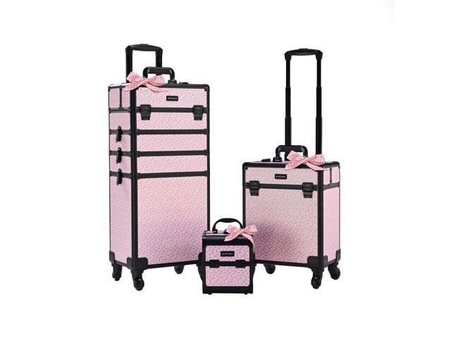 Click here for BYOOTIQUE Rolling Makeup Train Case on Wheels 3-Pi... prices