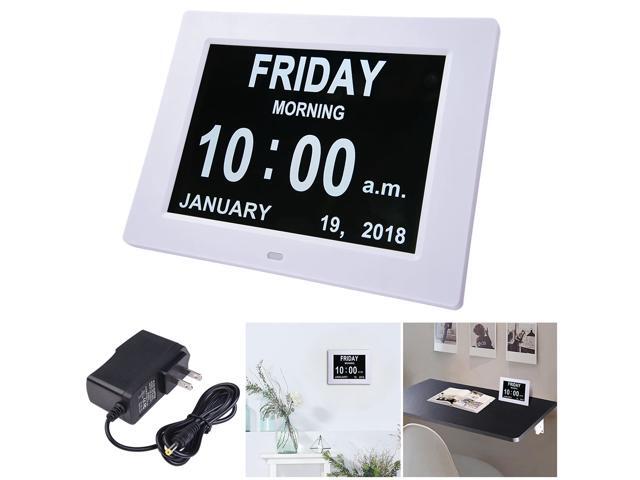 Click here for 8 Large Digital LCD Day Clock 6 Alarm Options Dimm... prices