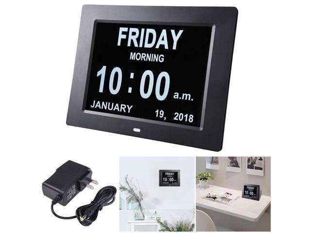 Click here for 8 Large Digital LCD Day Clock 6 Alarm Options Dimm... prices