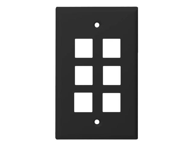 Click here for Monoprice Standard Size Keystone Plate 6 Port  Bla... prices