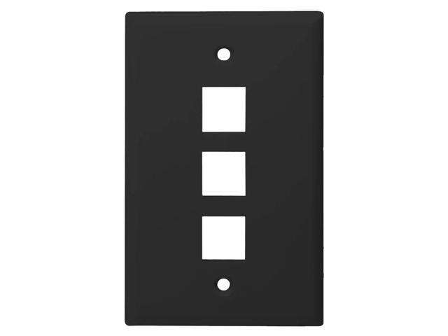 Click here for Monoprice Standard Size Keystone Plate 3 Port  Bla... prices