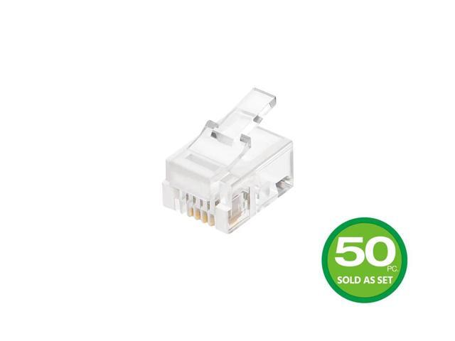 Click here for Monoprice 6P4C RJ11 Plug (50 Pieces/Pack) Clear Pl... prices