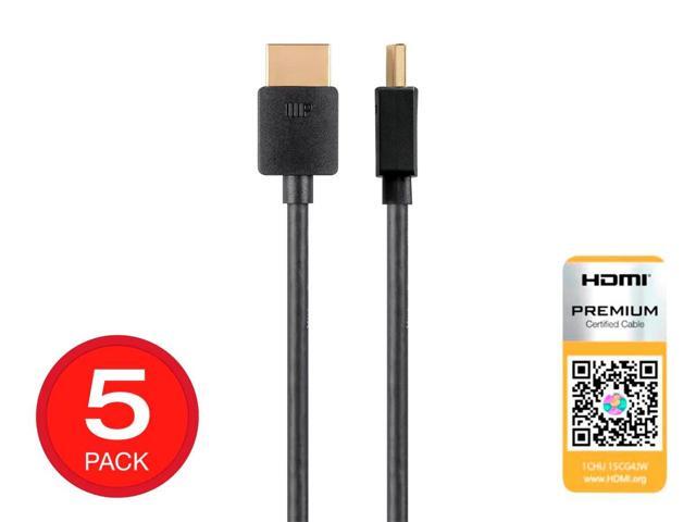 Click here for Monoprice HDMI Cable - 6 Feet - Black (5 Pack) Cer... prices