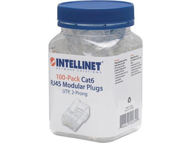 Click here for Intellinet Cat6 2-prong Modular Plugs  Jar of 100... prices