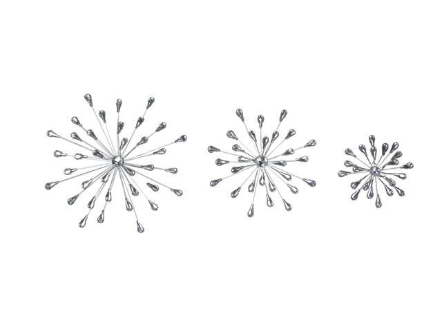 Click here for Set of 3 Metal Starburst Wall Sculptures - Silver... prices