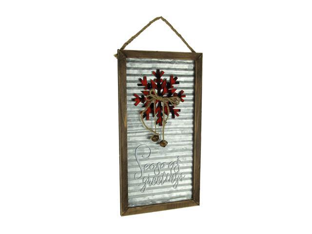 Click here for Wood Framed Rustic Metal Seasons Greetings Wall Ha... prices