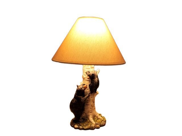 Click here for Black Bear and Cub Birch Tree Table Lamp With Shad... prices