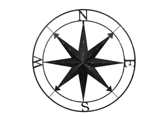 Click here for Large Black Nautical Compass Rose Metal Wall Decor... prices