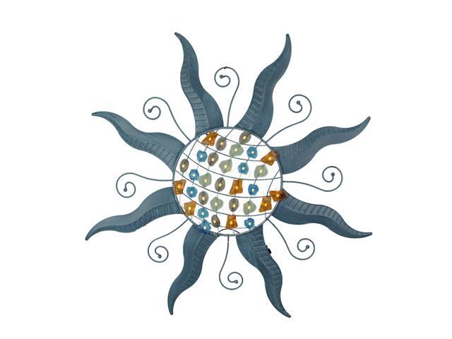 Click here for 28 Inch Blue Metal Sun LED Light Wall Sculpture De... prices