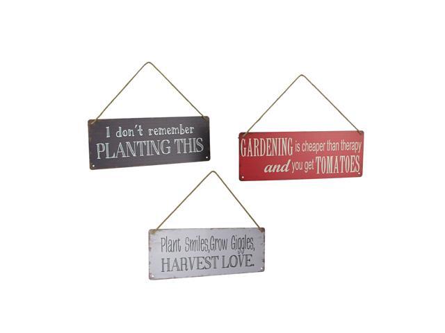 Click here for Set of 3 Red Black White Metal Rustic Hanging Gard... prices