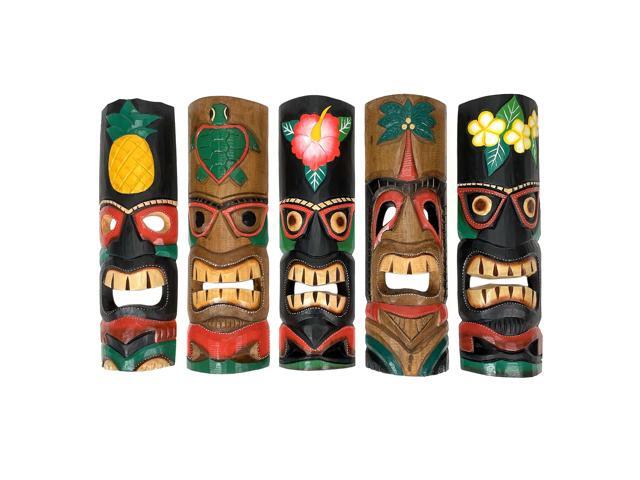 Click here for Set of 5 Colorful Tropical Polynesian Style Wooden... prices