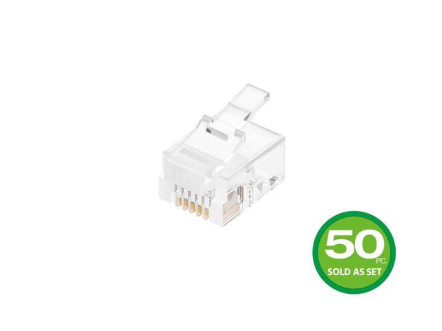 Click here for Monoprice 50-pcs RJ12 6P6C Plug for Flat Stranded... prices