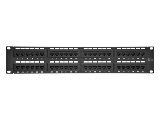 Click here for Monoprice 48-port Cat6 Patch Panel  110 Type (568A... prices