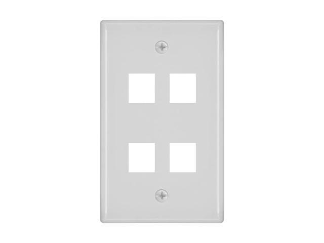 Click here for Monoprice 4-Hole 1-Gang Keystone Wall Plate - Whit... prices