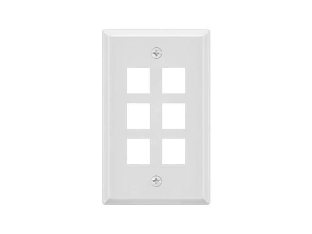 Click here for Monoprice 6-Hole 1-Gang Keystone Wall Plate - Whit... prices
