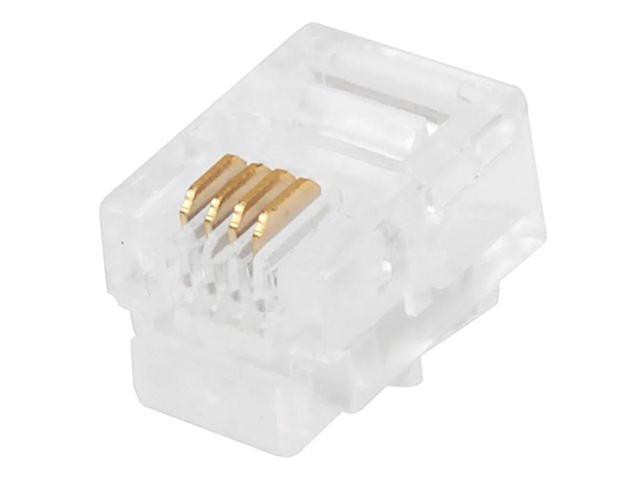 Click here for Monoprice 50-pcs RJ11 6P4C Plug for Round Solid Ca... prices
