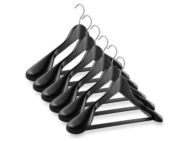 Click here for Casafield - 6 Black Wide Shoulder Wooden Suit Hang... prices