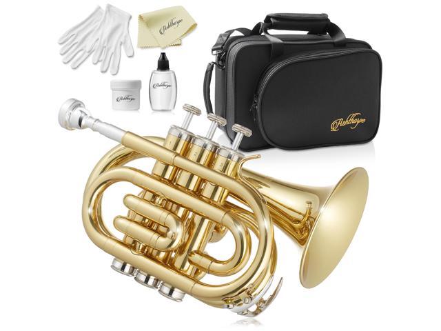 Click here for Ashthorpe Bb Brass Pocket Trumpet with Gold Lacque... prices