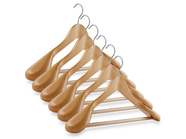 Click here for Casafield - 6 Natural Wide Shoulder Wooden Suit Ha... prices